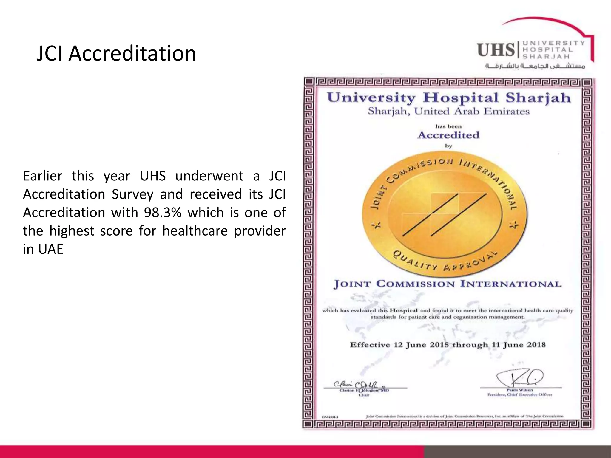 About University Hospital Sharjah | PPTX