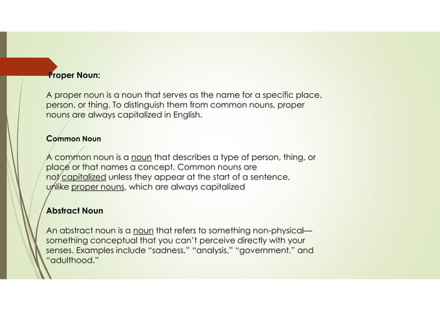 NOUNS ENGLISH GRAMMER POWER POINT CLASS FOR SEVENTH | PDF