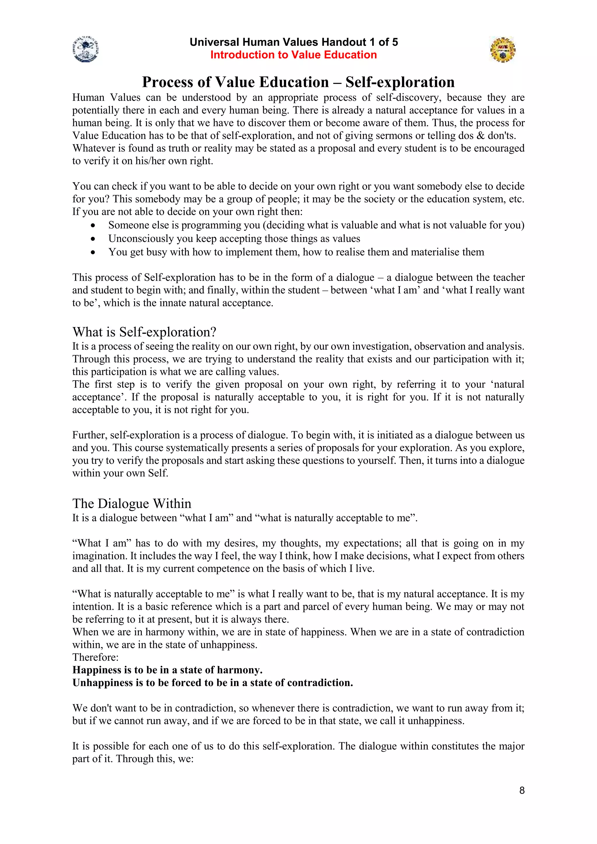 UHV Handout 1-Introduction to Value Education.pdf