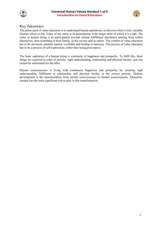 UHV Handout 1-Introduction to Value Education.pptx