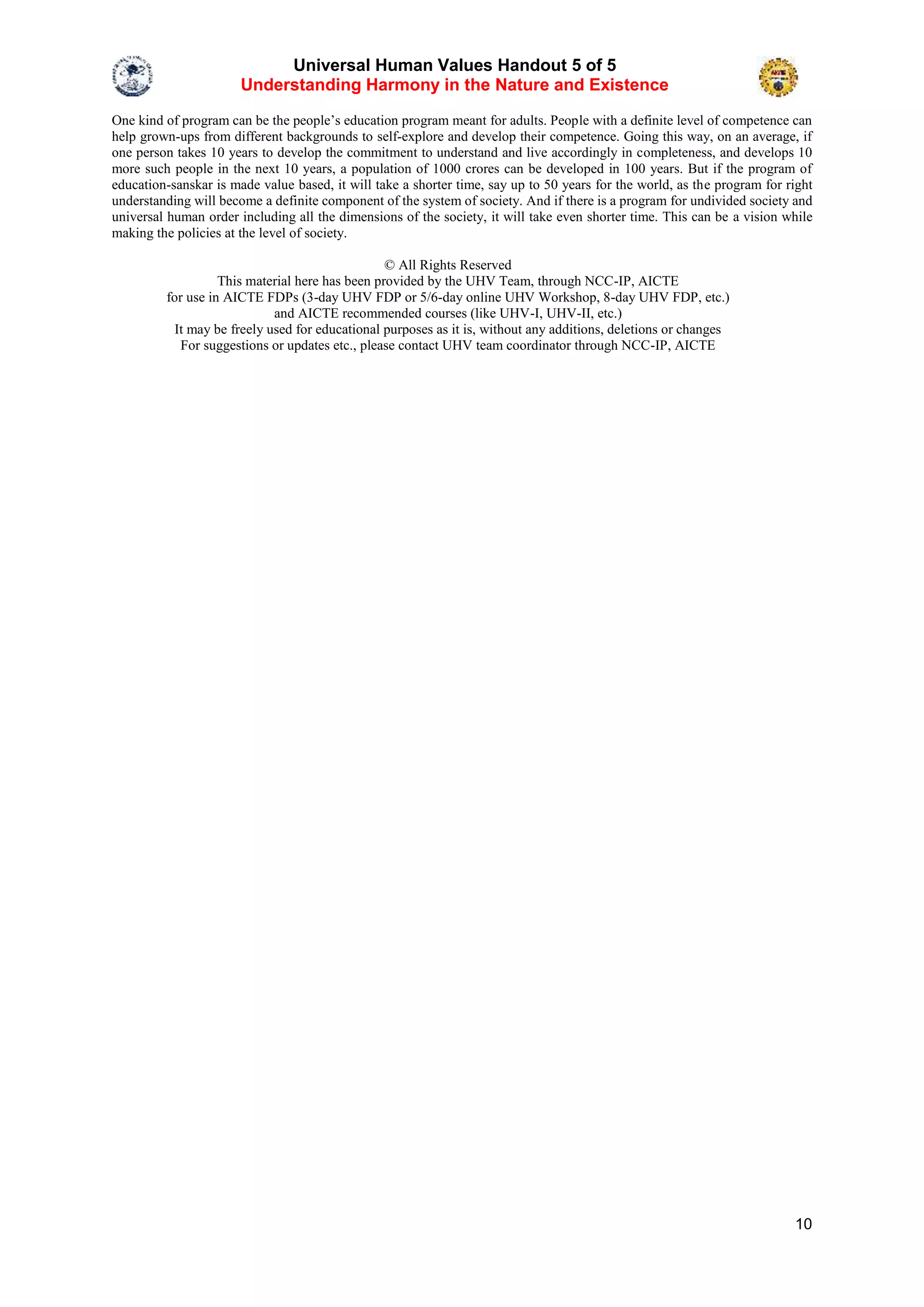 UHV Handout 5-Harmony in the Nature and Existence.pdf