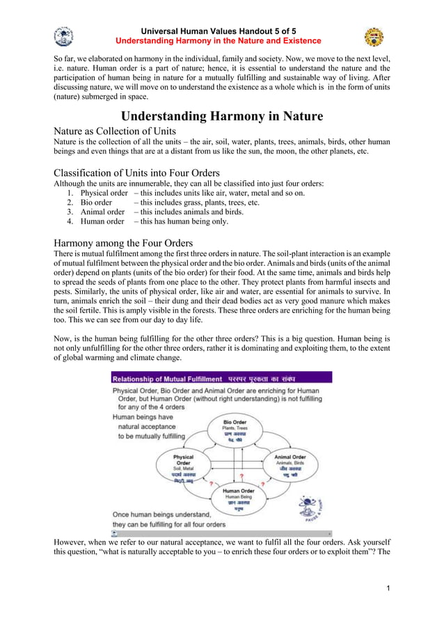 UHV Handout 5-Harmony in the Nature and Existence.pdf