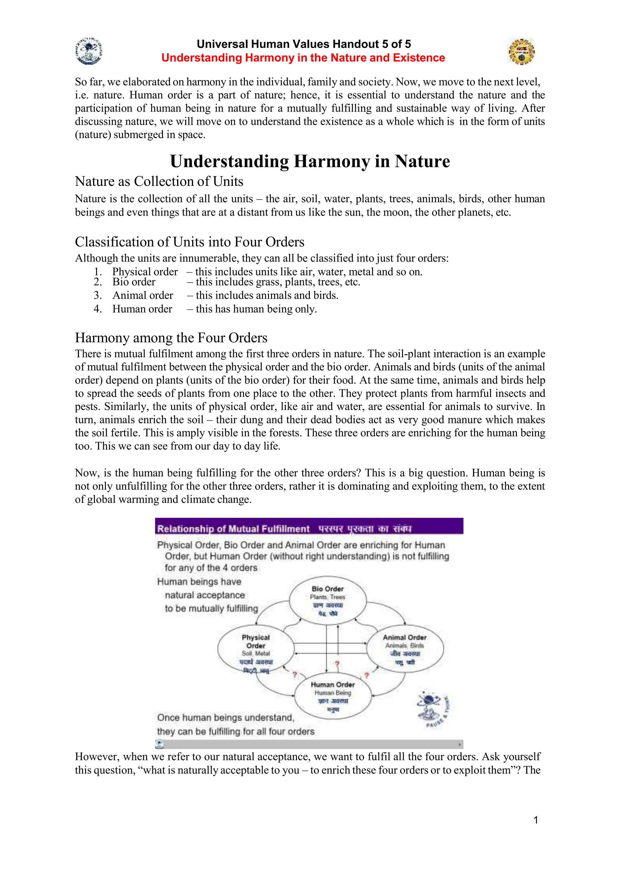 UHV Handout 5-Harmony in the Nature and Existence.pptx