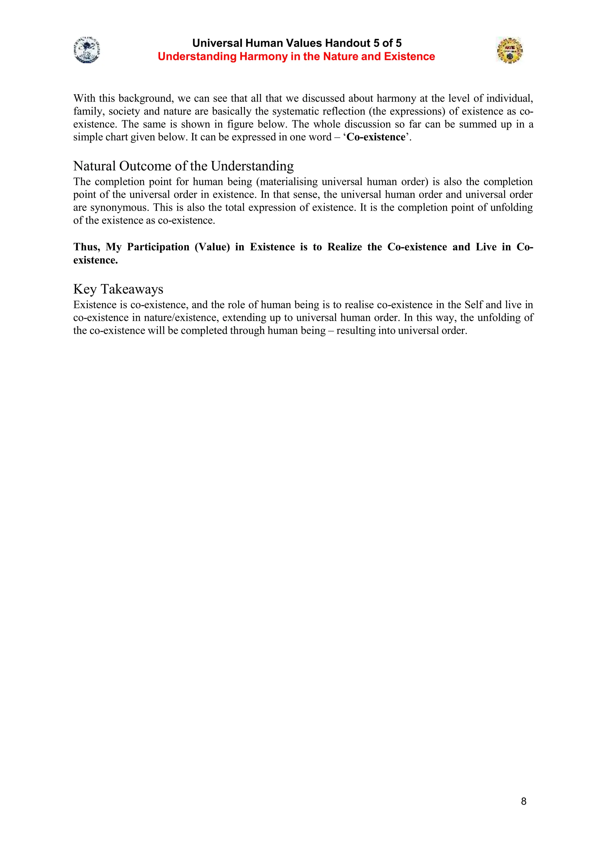 UHV Handout 5-Harmony in the Nature and Existence.pptx