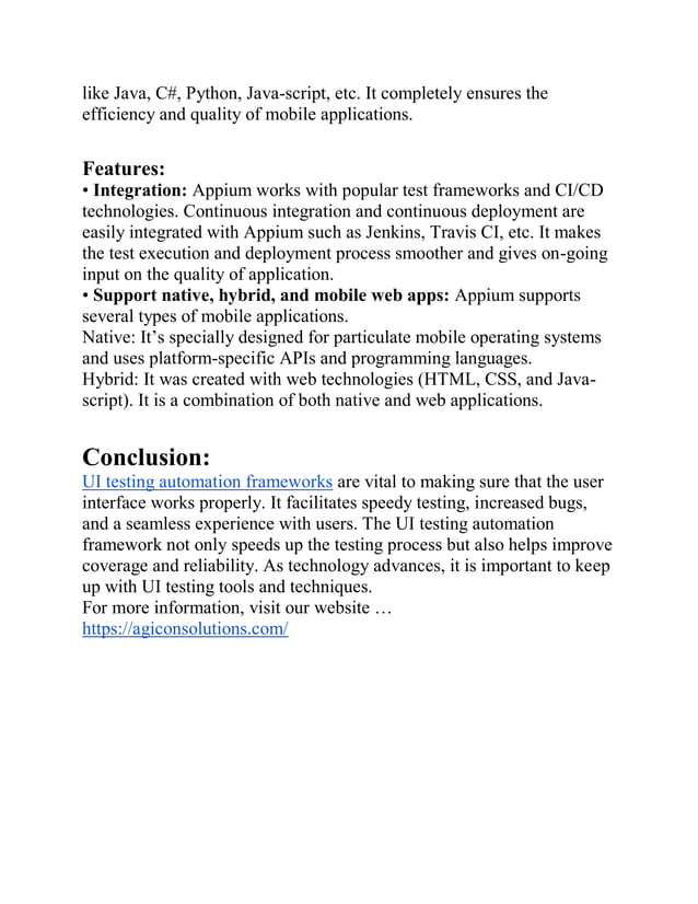 The Ui Testing Of A Automation Frameworks Pdf