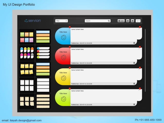 User interface design portfolio | PPT