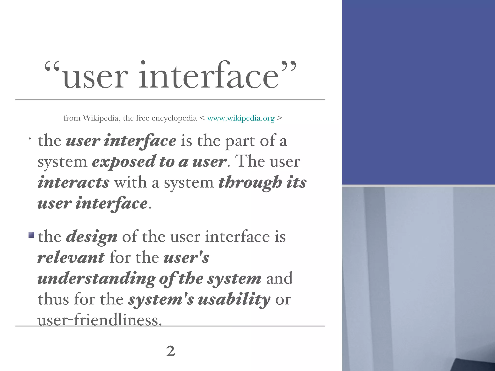 U.I. User Interface | PPT