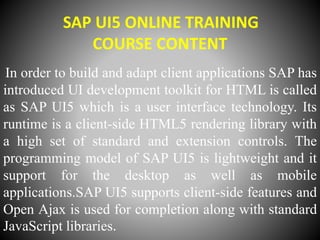 SAP UI5 Online Training | PPTX