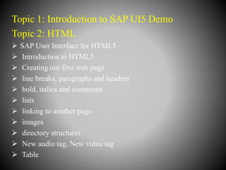 SAP UI5 Online Training | PPTX