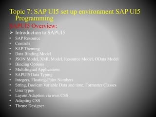 SAP UI5 Online Training | PPTX