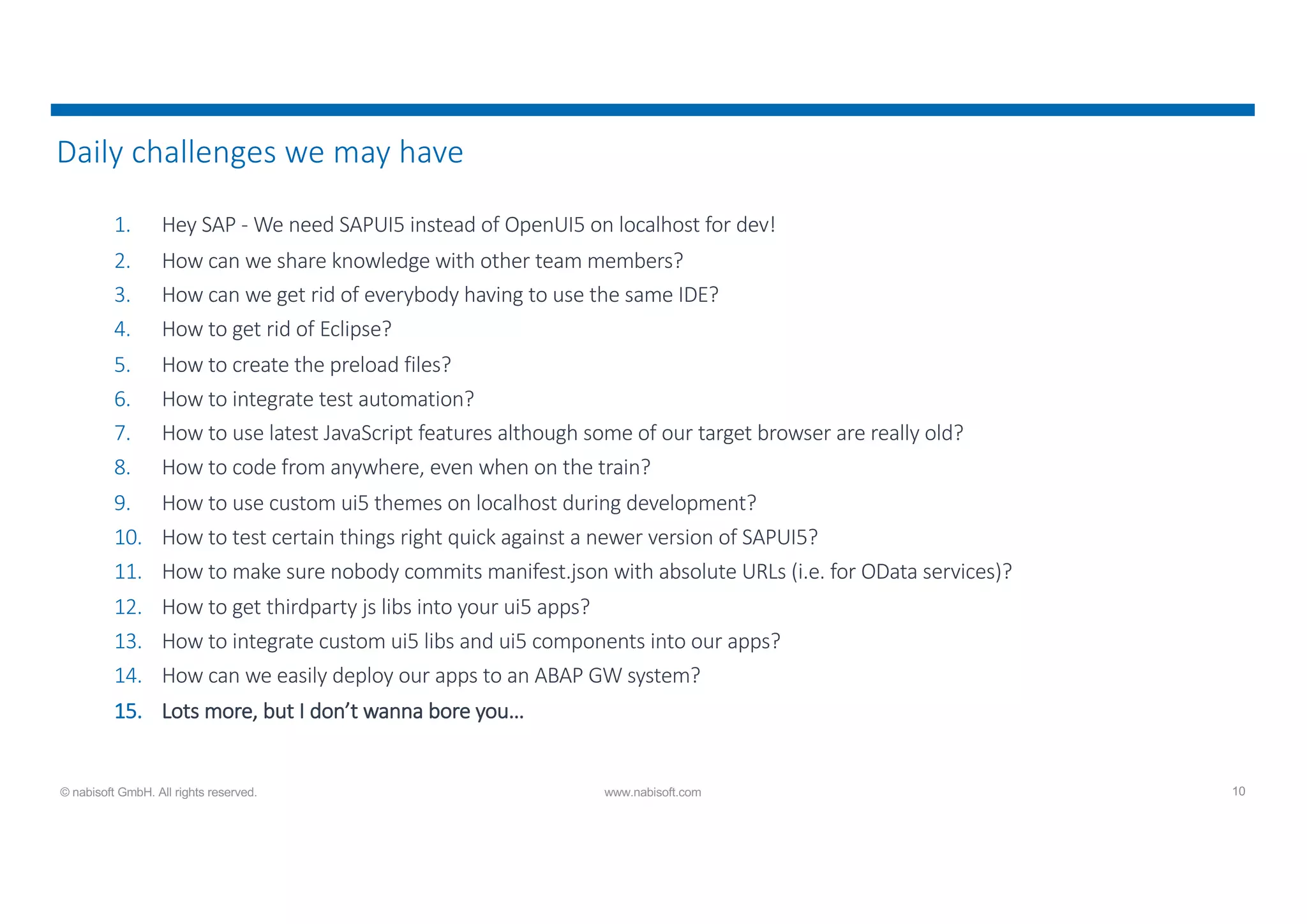 Scaling UI5 Projects via Standardized Project & Infrastructure Setup (Ui5Con 2019) | PDF