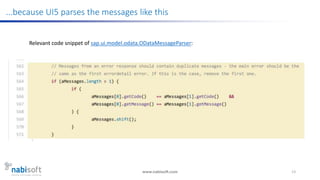 Displaying server-side OData messages in ui5 (Ui5con 2017) | PPTX