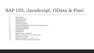 SAP Ui5 content | PPTX | Web Development | Internet