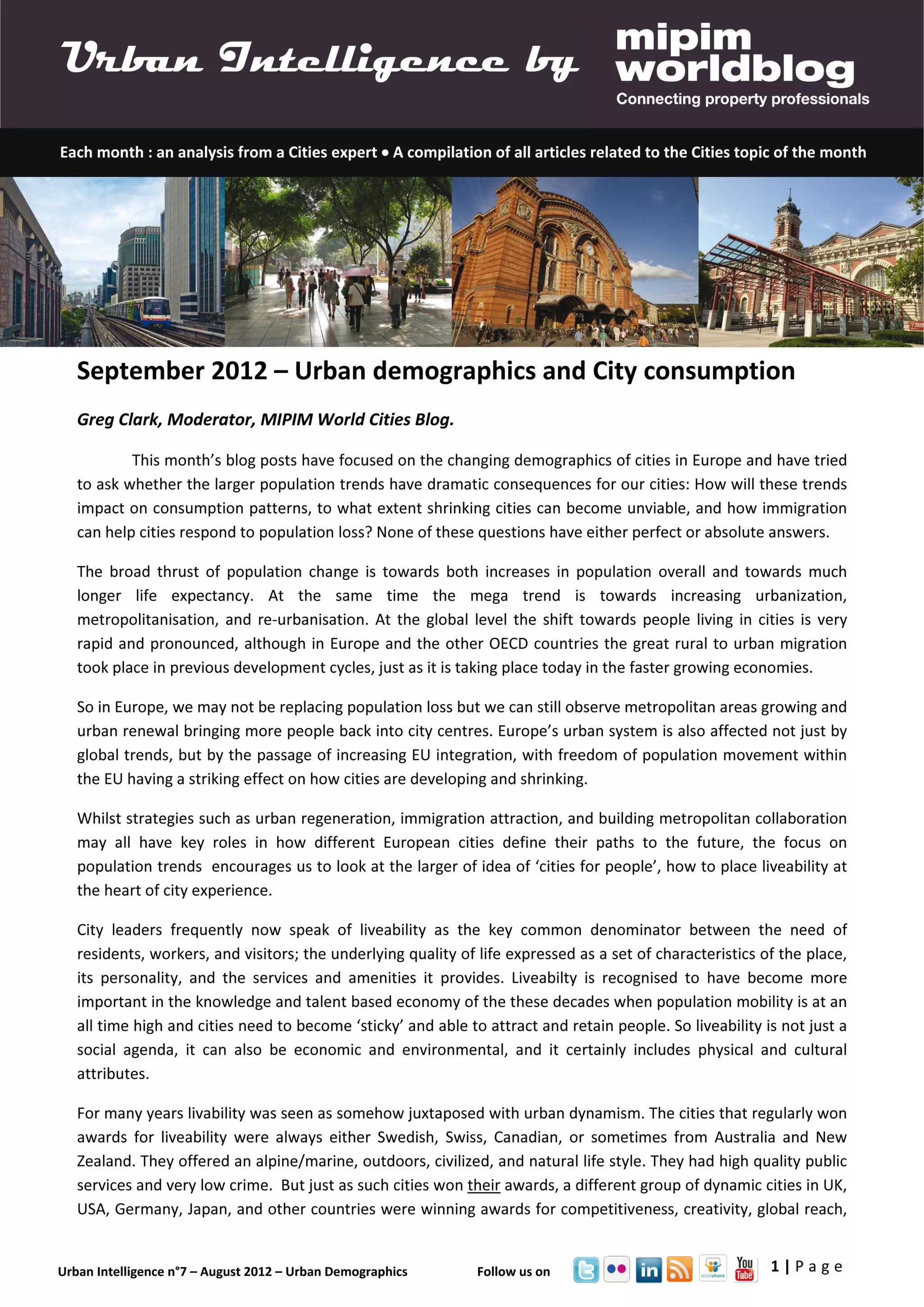 Urban Intelligence - September 2012 - Urban Demographics and City ...