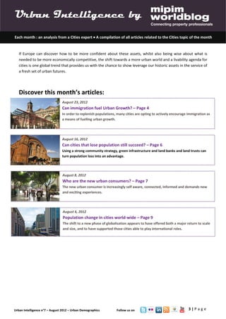 Urban Intelligence - September 2012 - Urban Demographics and City ...