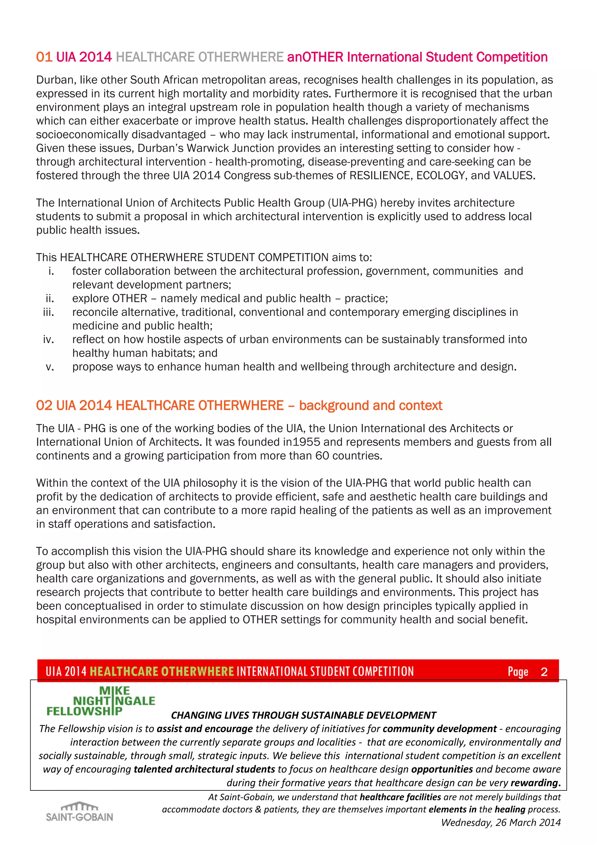 Uia 2014 durban uia phg competition brief c | PDF