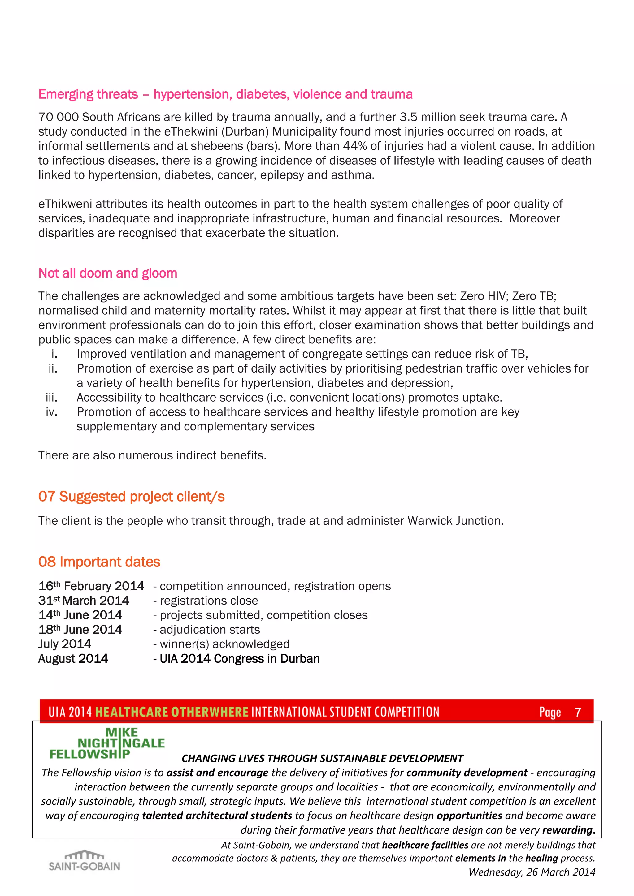 Uia 2014 durban uia phg competition brief c | PDF
