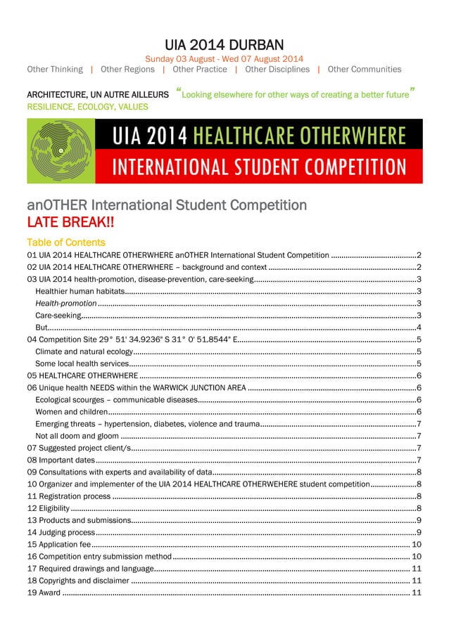 Uia 2014 durban uia phg competition brief c | PDF
