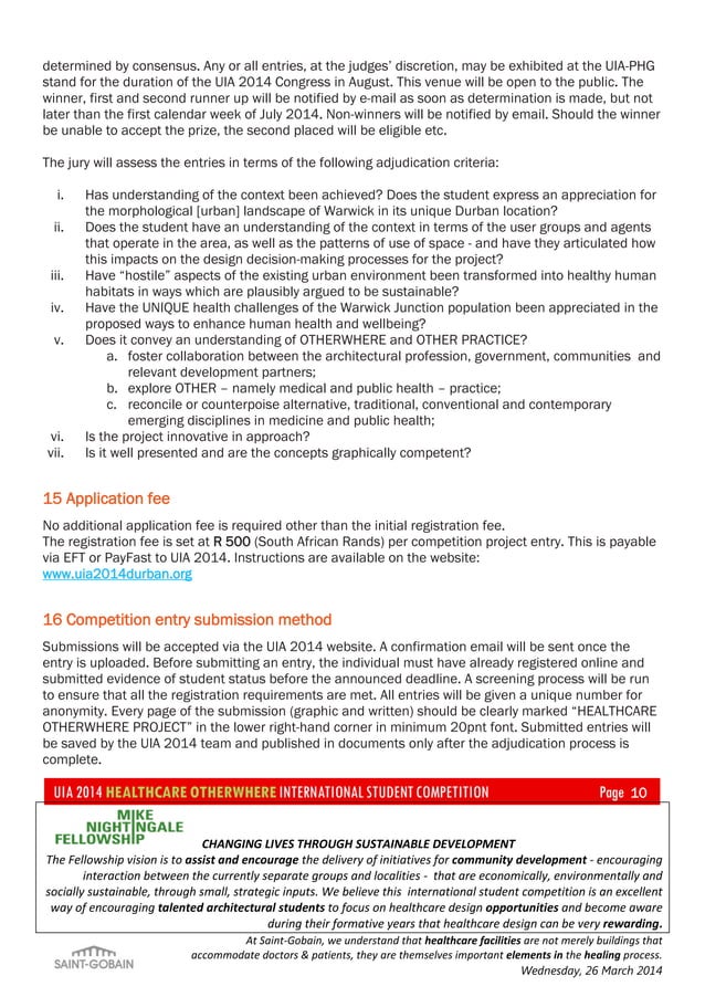 Uia 2014 durban uia phg competition brief c | PDF