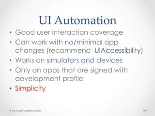 Introduction to UI Automation Framework | PDF