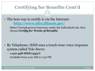 Unemployment Basics from IDES | PDF