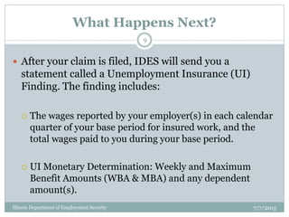 Unemployment Basics from IDES | PDF
