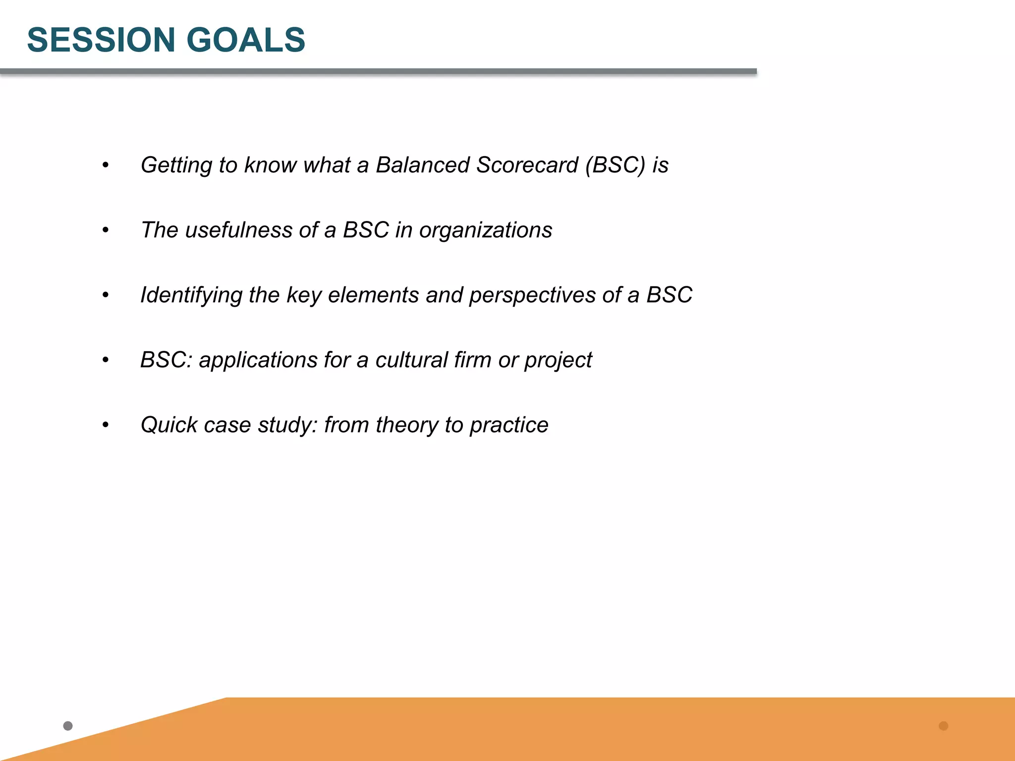 Balanced Scorecard (BSC) for cultural projects and institutions | PPT