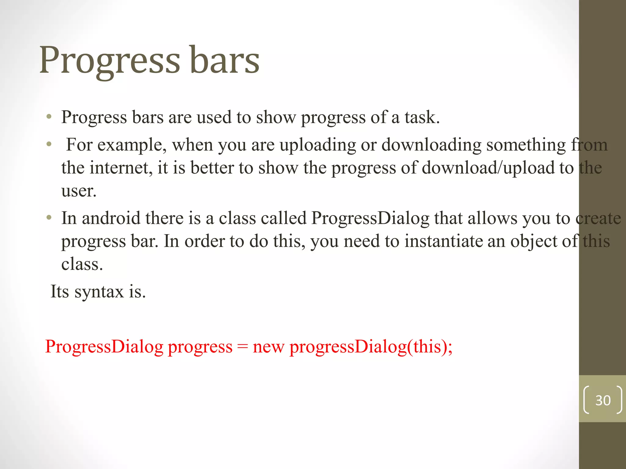 UI controls in Android | PDF