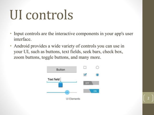 UI controls in Android | PPT
