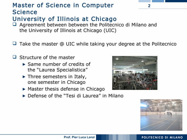 UIC POLIMI Master of Science in Computer Science Presentation | PPT