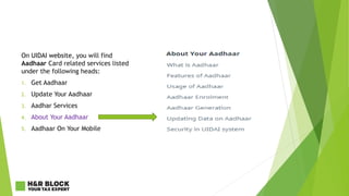 UIDAI Portal: Official Website for Aadhaar | PPT