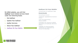UIDAI Portal: Official Website for Aadhaar | PPT