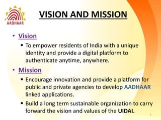 Uidai project (AADHAAR) | PPTX