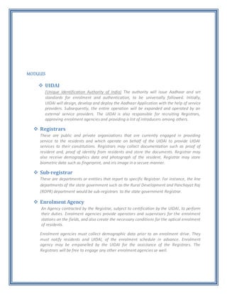 Aadhaar Card Registration System. | DOCX