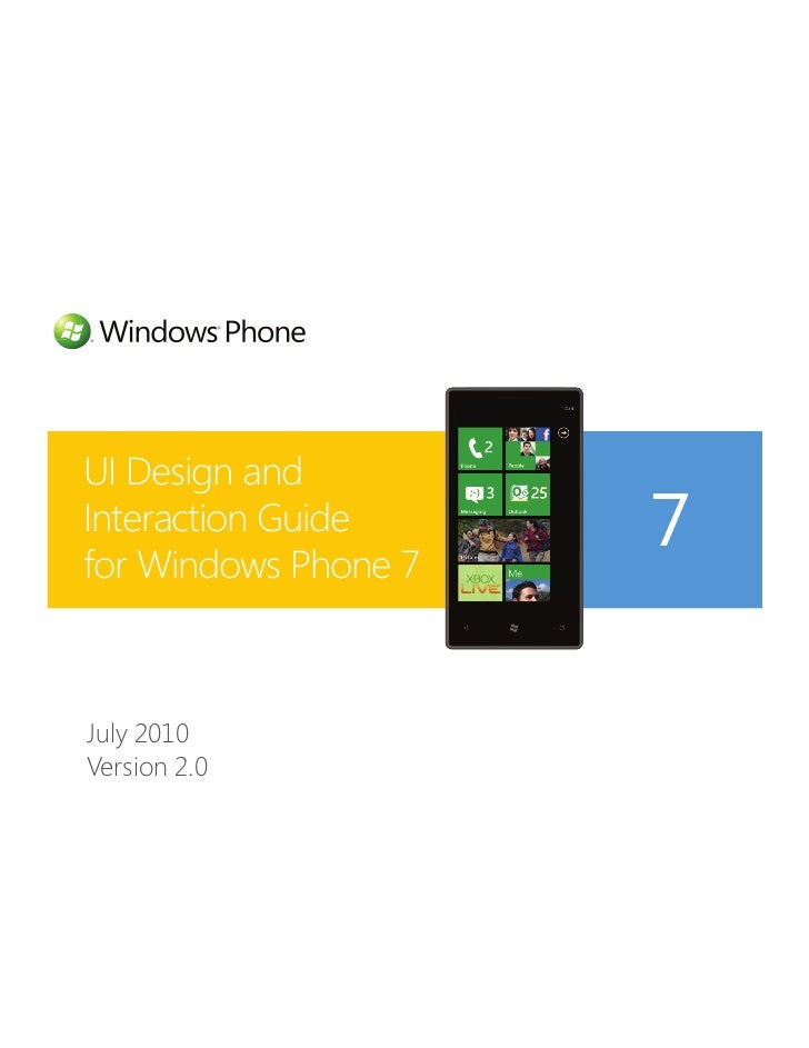 Ui Design And Interaction Guide For Windows Phone 7 V20