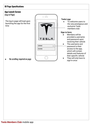UI design brief Tesla app | PDF