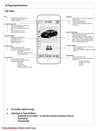 UI Design for Tesla App | PDF