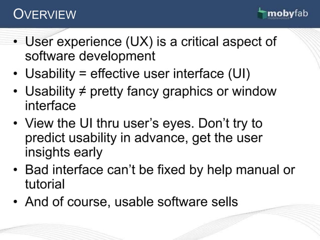 UI Design - Lessons Learned, Principles, and Best Practices | PPTX | Operating Systems ...