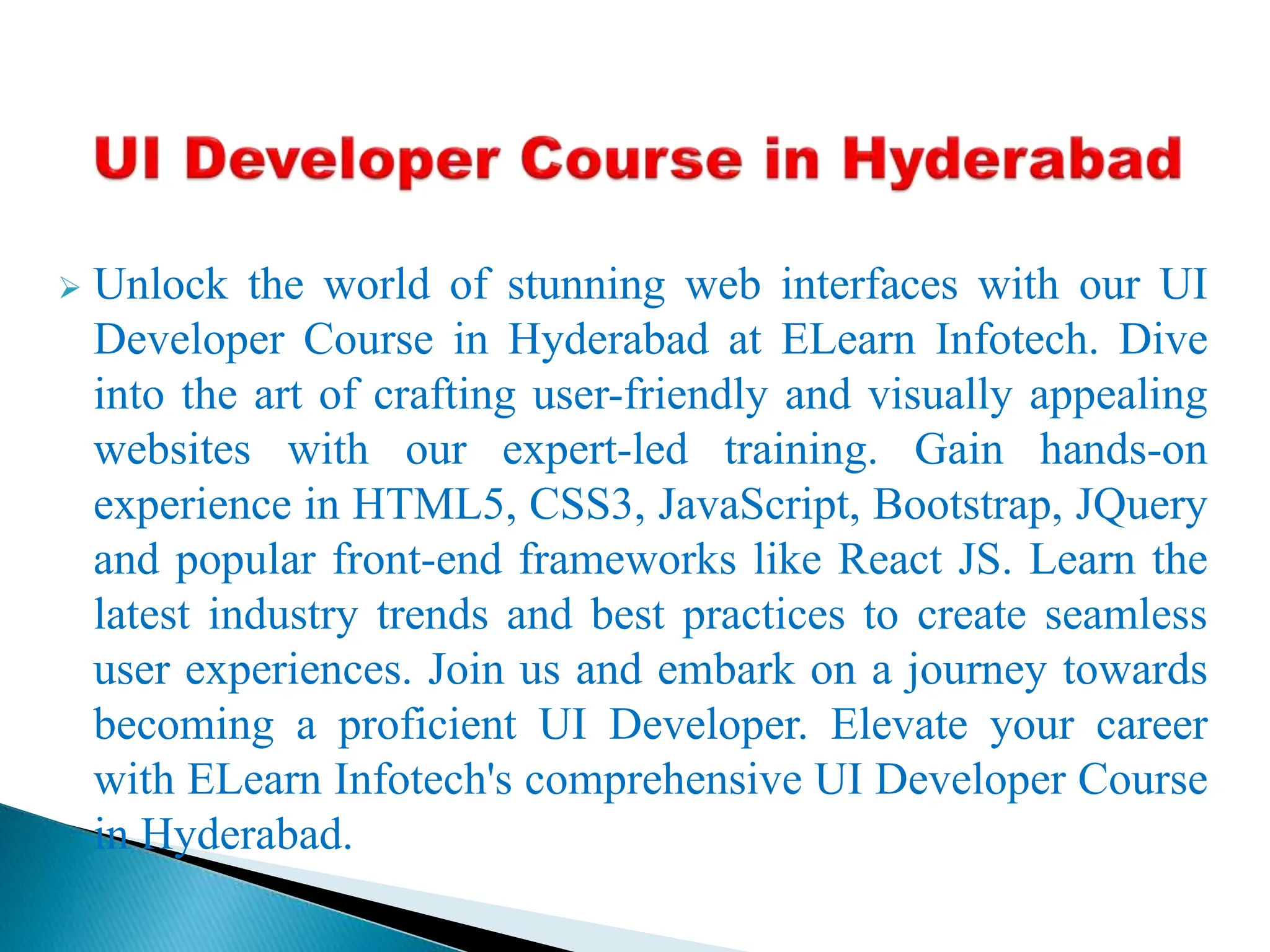 UI Developer Course in Hyderabad | PPT