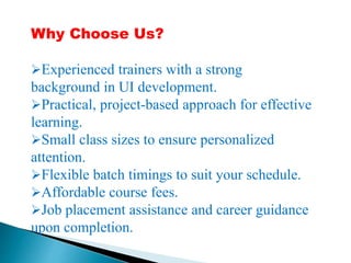 UI Developer Course in Hyderabad | PPT