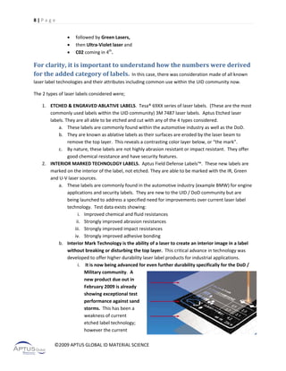 UID Marking For DoD, Optimal Laser Selection Guide | PDF