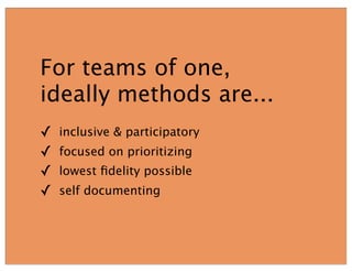 Research and Design for the UX Team of One | PPT