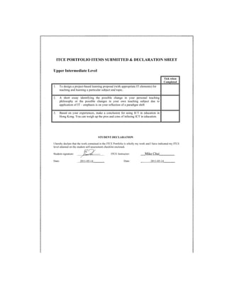Uiit itce portfolio submission sheet | DOC