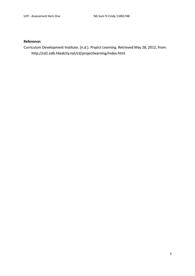 Project-Based Learning (PBL) Proposal [UIIT assessment item one] | PDF