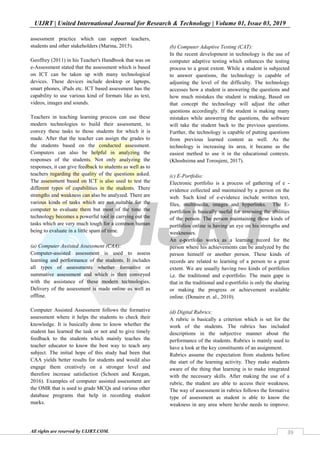 ICT in Assessment: A Backbone for Teaching and Learning Process | PDF