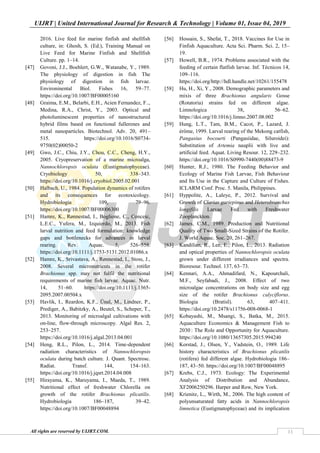 The Mass Culture of the Freshwater Rotifers Brachionus Rubens Ehrenberg 1838 Using Different ...