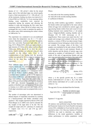 The Mass Culture of the Freshwater Rotifers Brachionus Rubens Ehrenberg ...