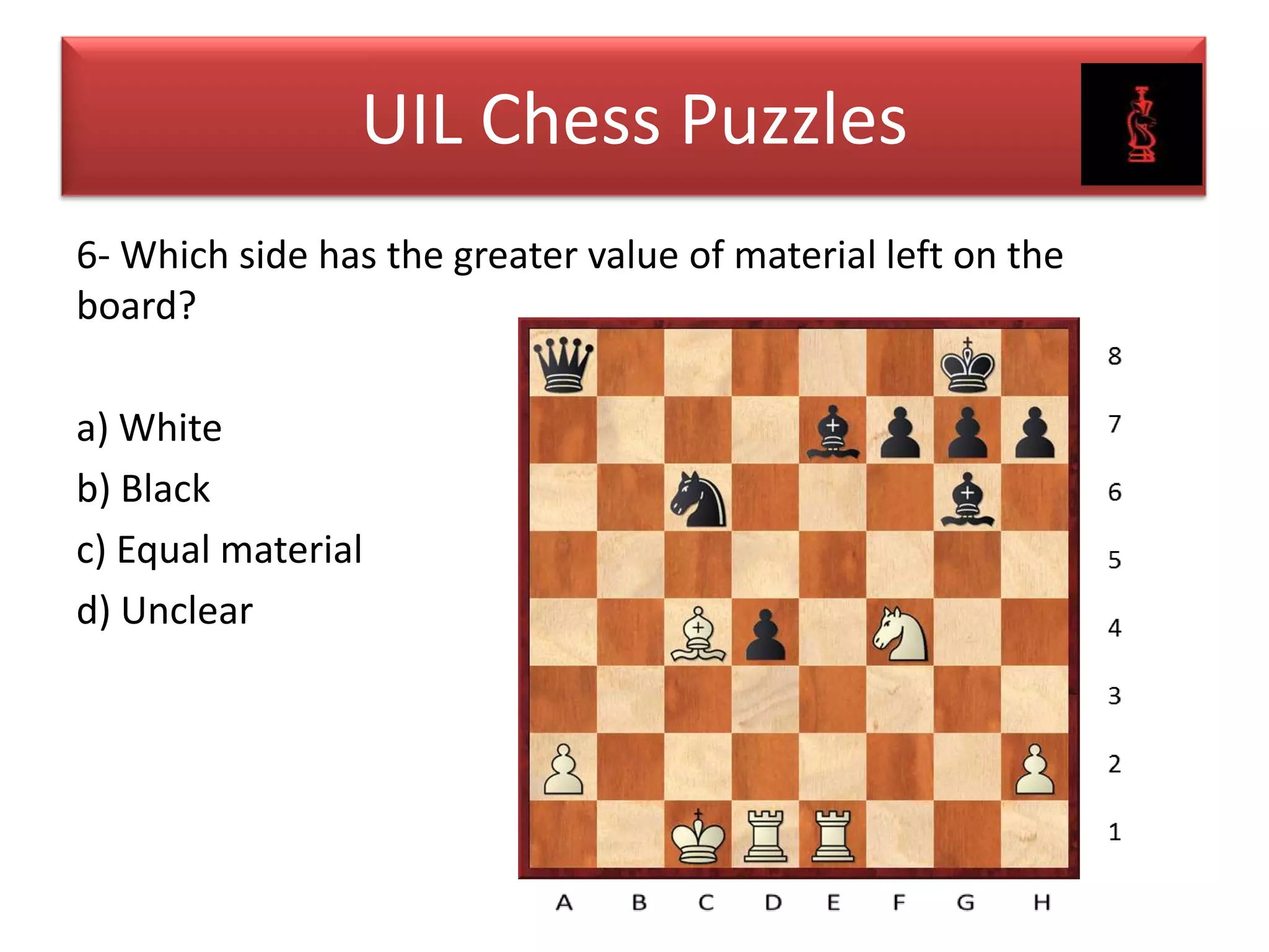 Uil chess puzzles (Practice Test) | PPTX
