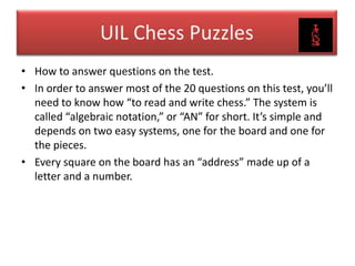 Uil chess puzzles (Practice Test) | PPTX
