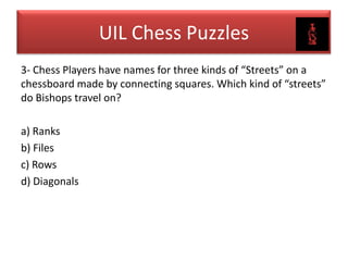 Uil chess puzzles (Practice Test) | PPTX